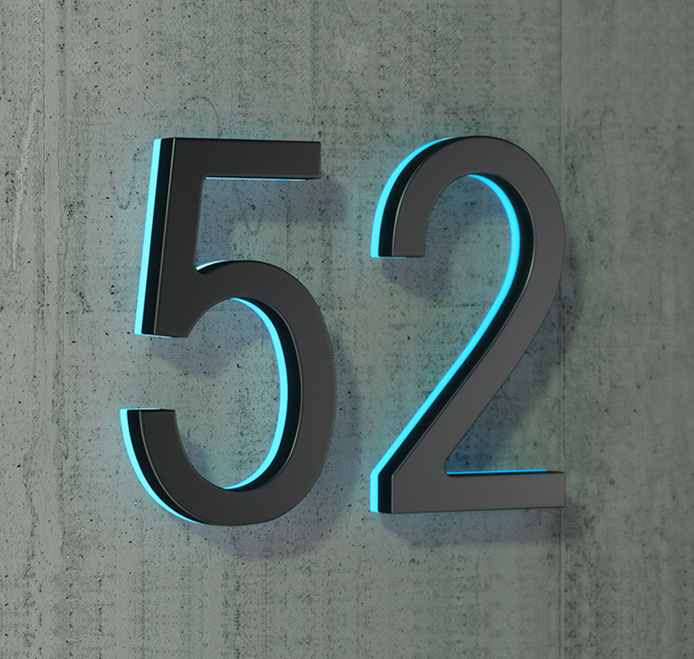 Modern 24" Lighted LED House Numbers by Luxello - Modernnest.com